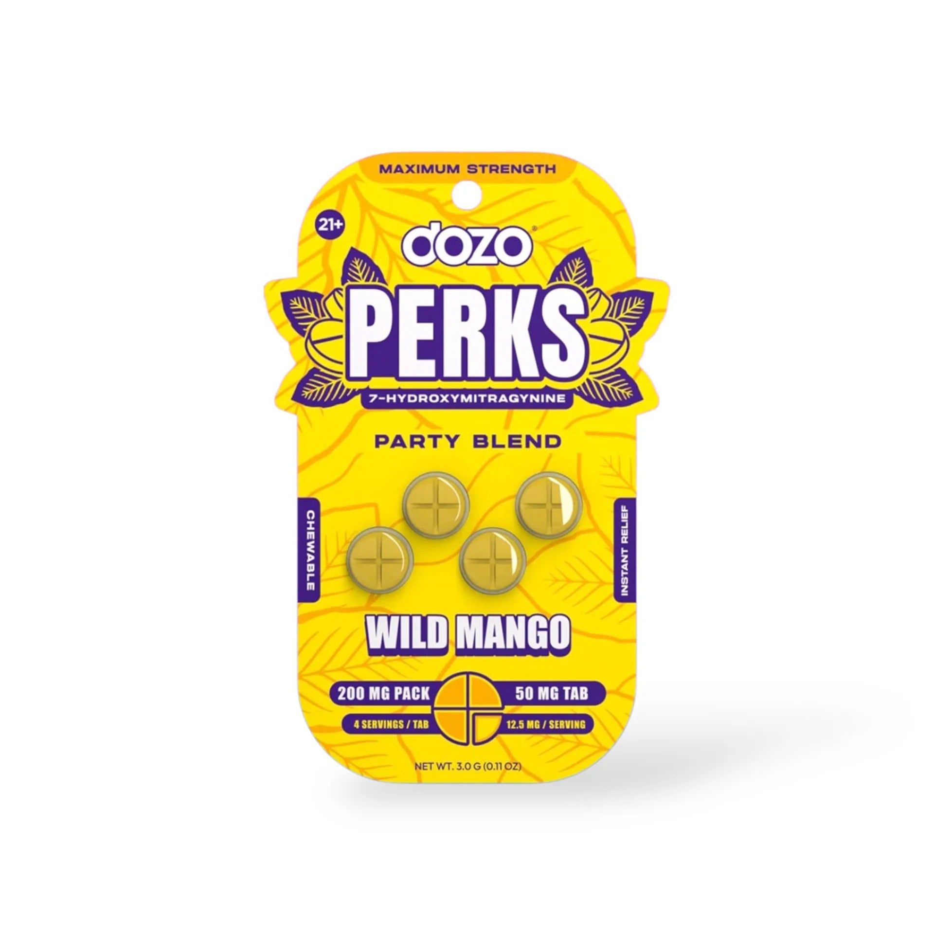 Dozo Perks 7-Hydroxymitragynine | 200MG | 50MG Per Tablet | 4 Tablets ...